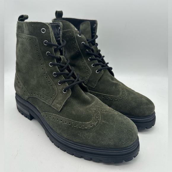 Express | Shoes | Brand New Express Suede Wingtip Combat Boots Army ...